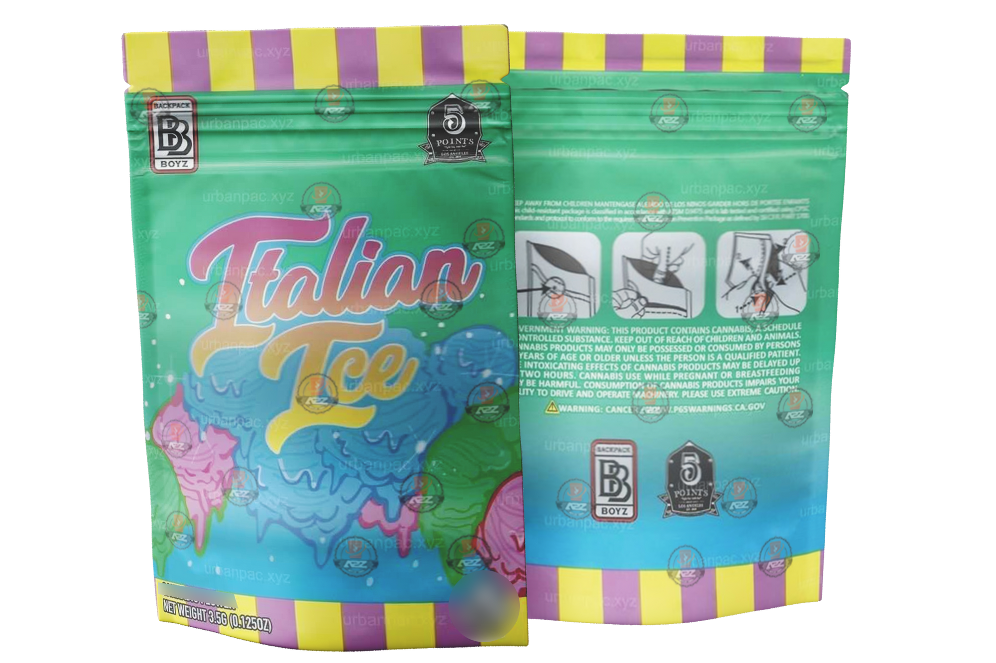 Backpack Boyz Italian Ice Mylar Bags 3.5g SMELL PROOF RESEALABLE ...