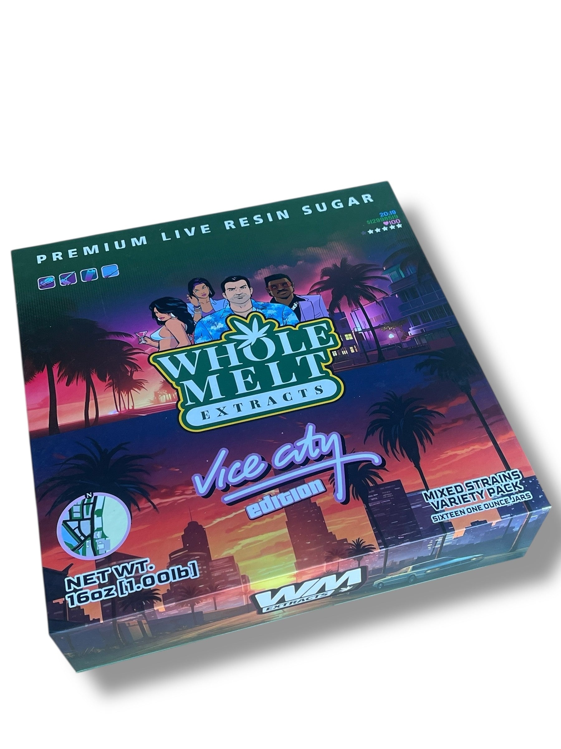 Whole Melt Vice City Edition 1oz Glass Jars - Varity Pack 16 Strains i
